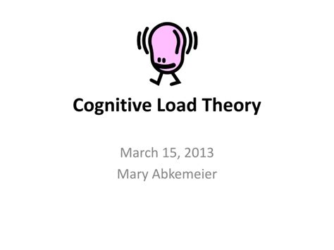 PPT Cognitive Load Theory PowerPoint Presentation Free Download ID 1520053