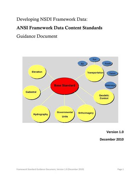 PDF Developing NSDI Framework Data Framework Standard Guidance Document