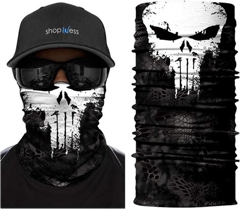 2 Pcs Motorcycle Face Skull Mask Half Face Motorbike Neck Headwear