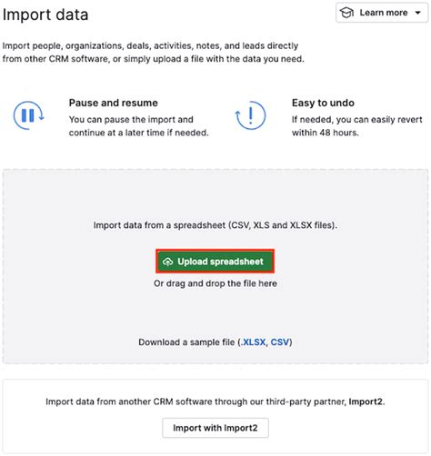 importing data into pipedrive with spreadsheets knowledge base