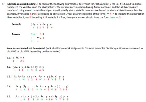 Solved Lambda Calculus Binding For Each Of The Following