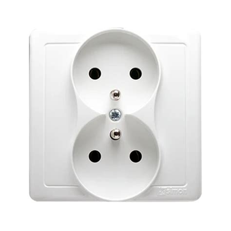 Double Socket Outlet With Earthing Complete 230 White El12