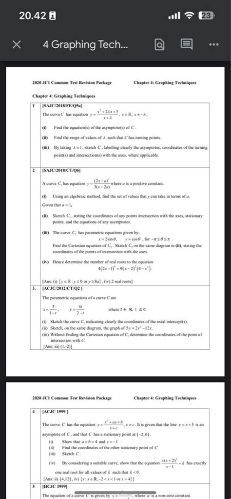 Jc A Level H2 Math Mathematics Notes Summary Resources Questions Ri Rjc Prelim Tys Topical