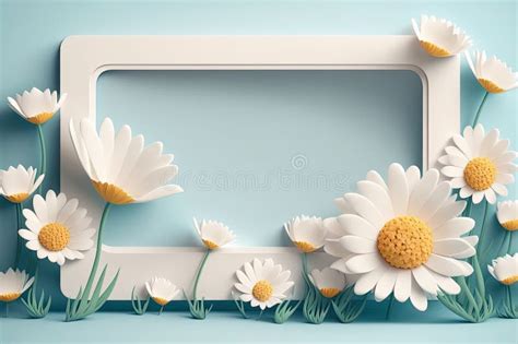 Cute Spring Flower Border Frame Illustration AI Generative Stock Illustration Illustration Of