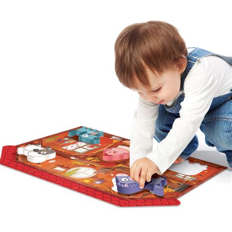 Puzzle Headu Montessori Primul Meu Puzzle Ferma 6 Piese 5 Figurine