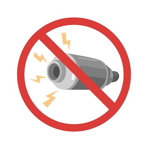 Premium Vector No Noisy Exhaust Warning Symbol Cartoon Illustration