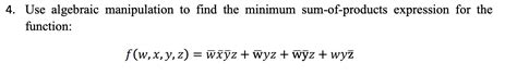 Solved Use Algebraic Manipulation To Find The Minimum