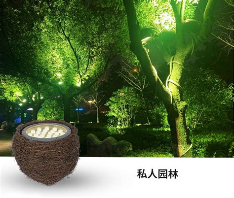 led鸟巢灯户外防水照树灯鸟窝灯室外投光灯园林景观七彩射树灯 阿里巴巴