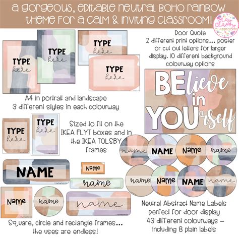 Neutral Abstract Classroom Theme Pack Stay Classy Classrooms