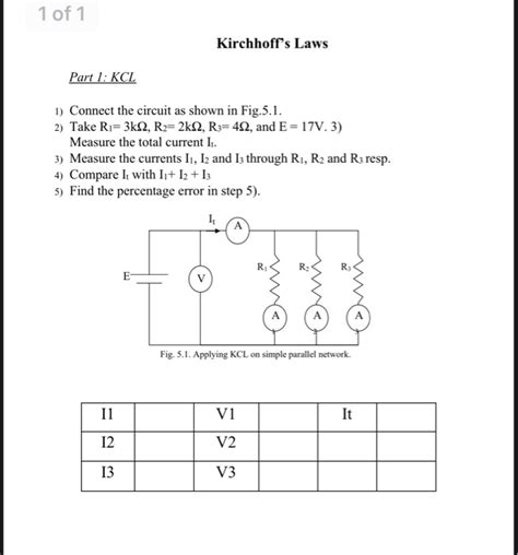 Solved 1 Of 1 Kirchhoff S Laws Part 1 KCL 1 Connect The Chegg Com