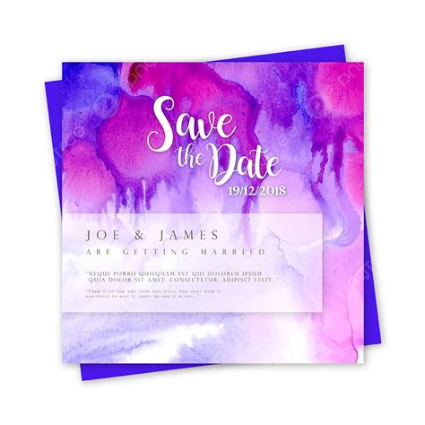 수채화 청첩장 템플릿 Psd 다운로드 디자인 자료 다운로드