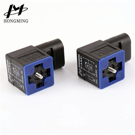 Yellow Indicator Car Plug Socket Industrial Solenoid Valve Type A Connector Solenoid Valve And