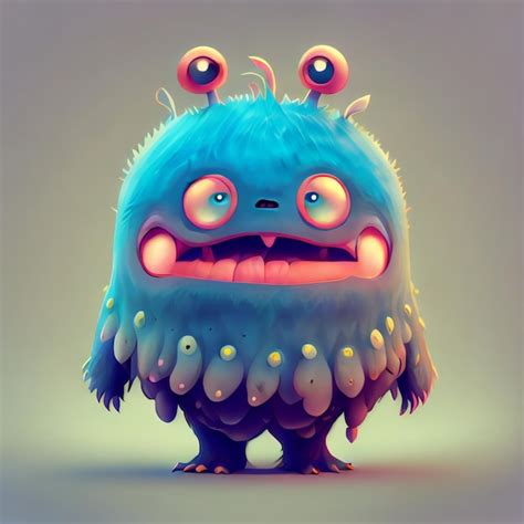 Premium Ai Image Cute Monster Cartoon Character Illustration