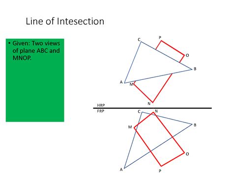 Solution Engineering Drawing Line Of Intersection Between Planes