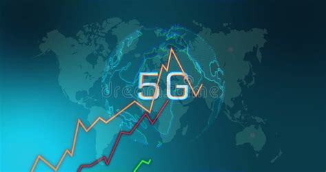 5g Text And Rising Graph Animation Over World Map Stock Video Video Of Broadband Advancement