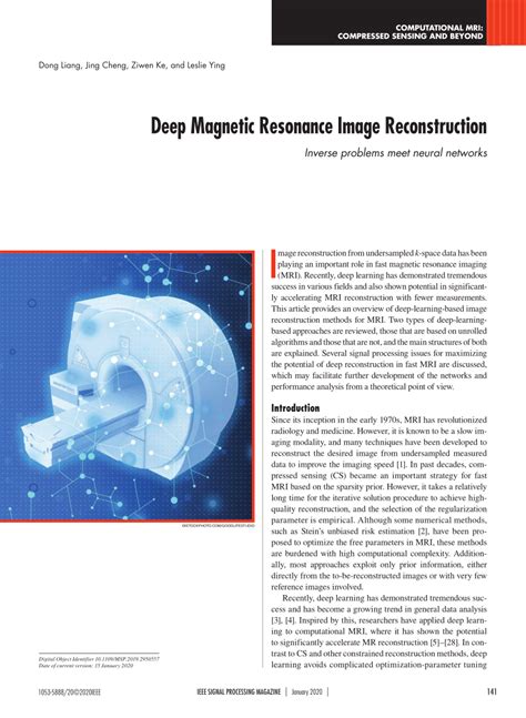 Pdf Deep Mri Reconstruction Unrolled Optimization Algorithms Meet Neural Networks