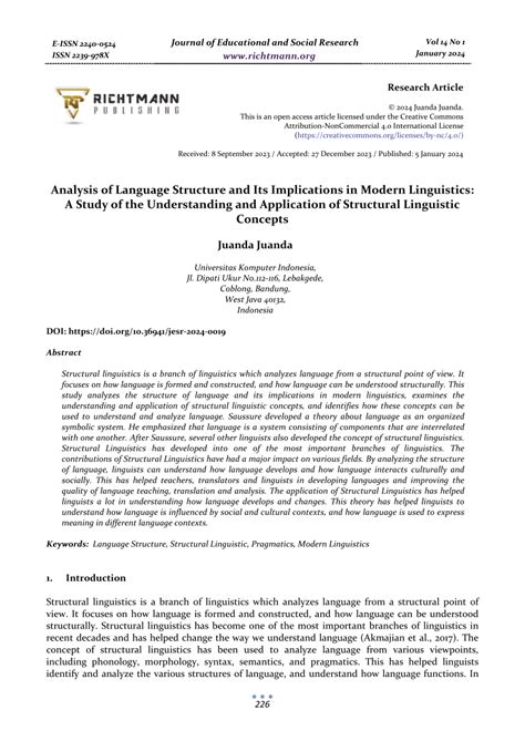 Pdf Analysis Of Language Structure And Its Implications In Modern