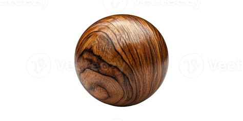 Wooden Sphere With Natural Grain Pattern Decorative Art And