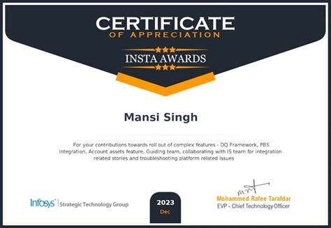 Mansi Singh On Linkedin Infosys Instaawards