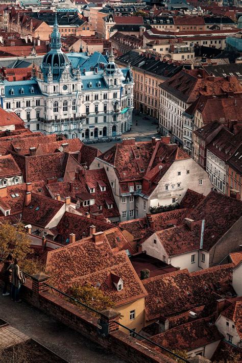 Graz Old Town From The Schloßberg Austria