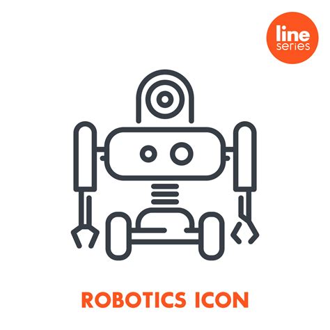 Robotics Line Icon On White Robot Mechanical Engineering Vector Illustration 6540769 Vector