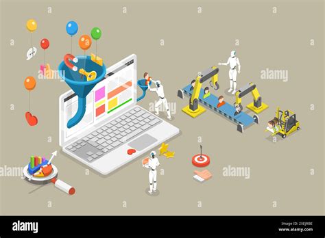 3d Isometric Flat Conceptual Illustration Of Marketing Automation Future Technologies For