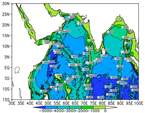 Bathymetry Map In The Northern Indian Ocean Unit M Download Scientific Diagram