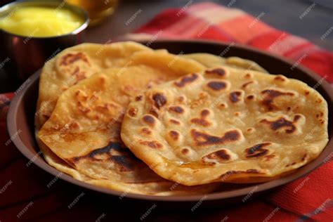 Chapati Photo With Ghee Drizzled Over Premium Ai Generated Image