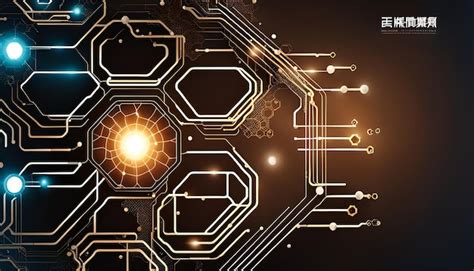 Hexagonal Pattern Technology Circuit Network Premium Ai Generated Image