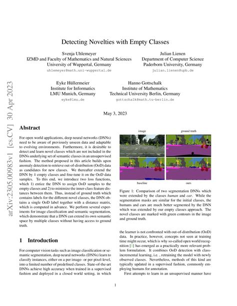 Detecting Novelties With Empty Classes Deepai