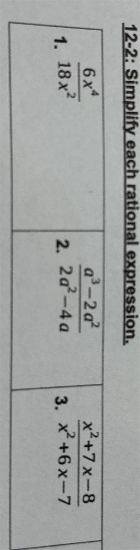 solved 12 2 simplify each rational expression