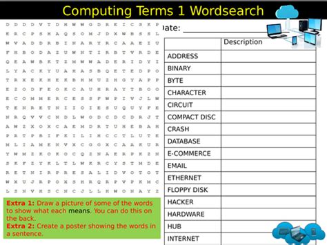 6 X Computing Key Terms Starter Activities Ict Keywords Ks3 Gcse Wordsearch Crossword Teaching