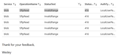 Azure Blob Container Sftp Server Error Sftpread Invalidrange 416 Microsoft Qanda