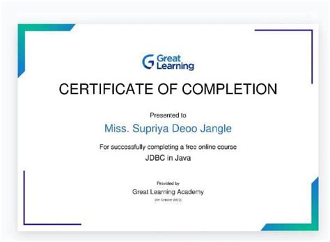 Supriya Jangle On Linkedin Greatlearningacademy Greatlearning Glacertificate