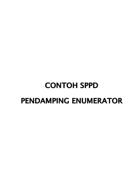Contoh Sppd Pendamping Enumerator Pdf