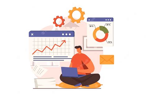 Premium Vector Business Process Web Concept In Flat Design Man