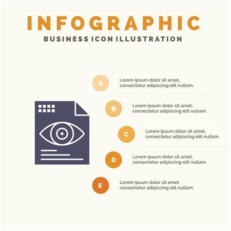 File Text Eye Computing Infographics Presentation Template 5 Steps Presentation 13329426 Vector