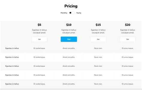 top 10 pricing table page designs for websites with html css and javascript code