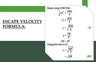 Gravitational Field And Potential Escape Velocity Universal Gravitational Law Radia And