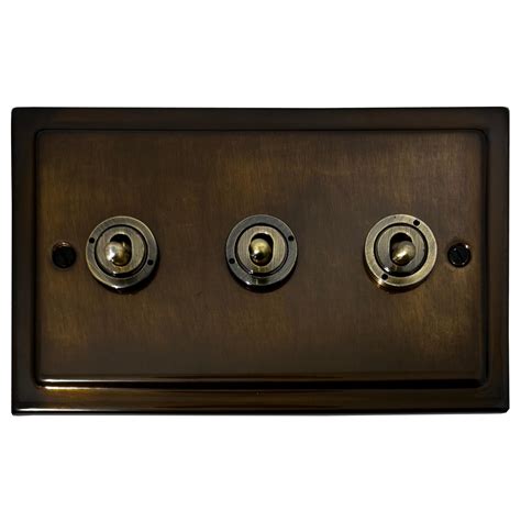 Gh Victorian Medium Bronze Toggle Switch 3 Gangantique Brass Toggle
