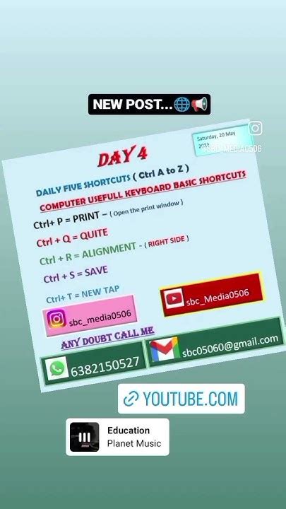 Computer Computereducation Computer Basic Shortcuts Day 4 Youtube