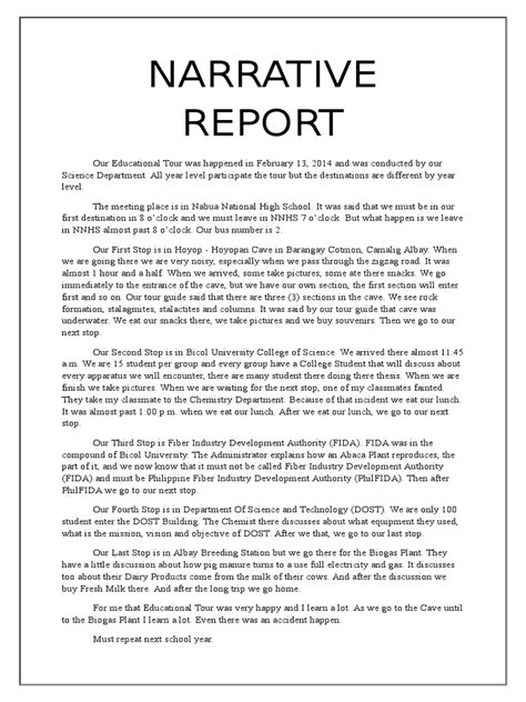 Narrative Report Nature