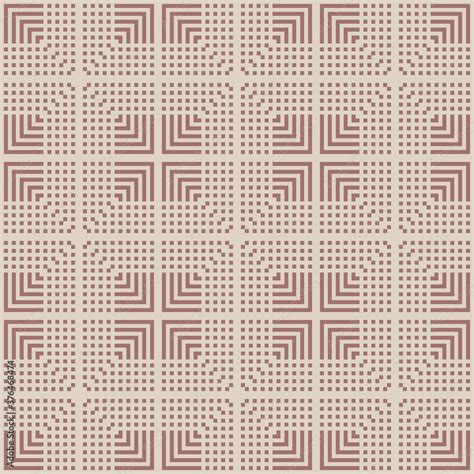Vector Geometric Seamless Pattern With Squares Lines Grid Mesh Lattice Repeat Tiles Subtle