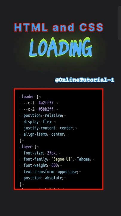 Css Loader Html Css Tutorial For Beginners Html Css Full Course Html