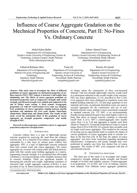 Pdf Influence Of Coarse Aggregate Gradation On The Mechnical Properties Of Concrete Part Ii