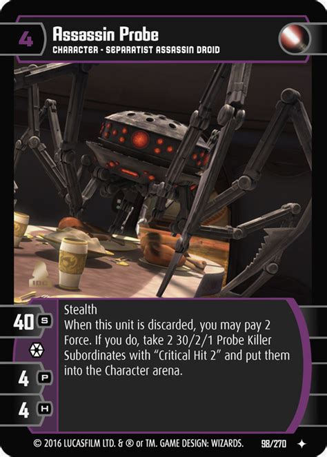 Assassin Probe Card Star Wars Trading Card Game