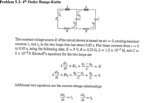 solved problem 5 2 4th order runge kutta l w l om ti w ww r