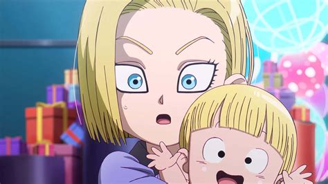 Download Android 18 And Marron Surprised Anime Scene Wallpaper