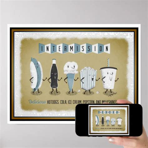 Movie Theater Intermission Snack Bar Poster Zazzle