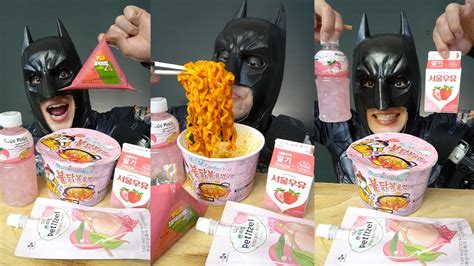 세로먹방 편의점 핑크색 음식 먹방 Pink Foods Mukbang Asmr Youtube